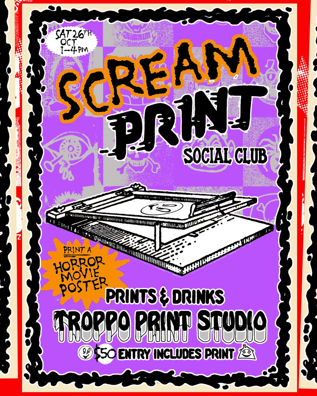 Scream Print Social club | Printmaking at Troppo Print Studio